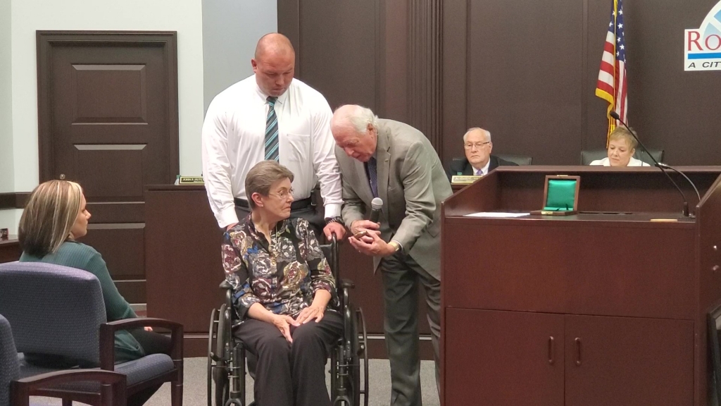 Carnegie Medal Presentation to widow of Carnegie Hero David Covington
